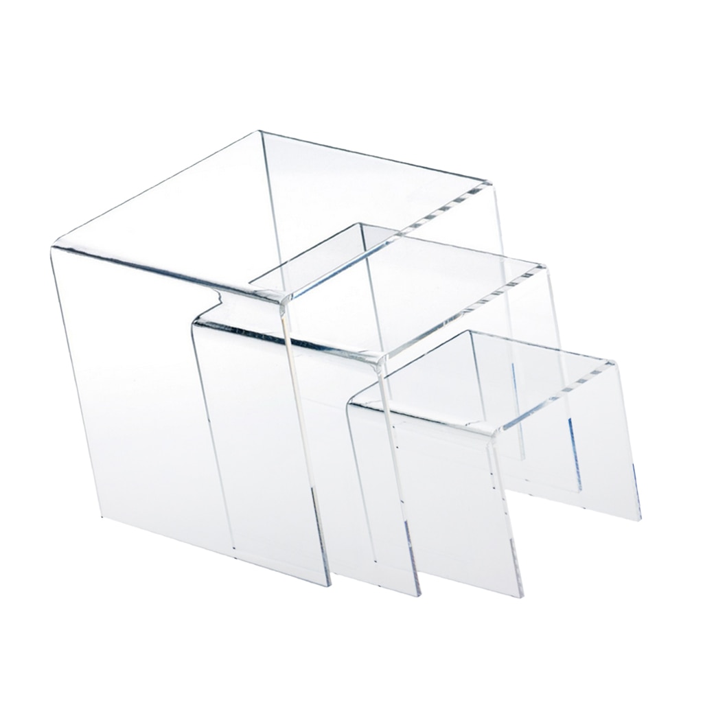 Set Of 3Pcs Clear Acrylic Display Riser Stand Jewe... – Vicedeal