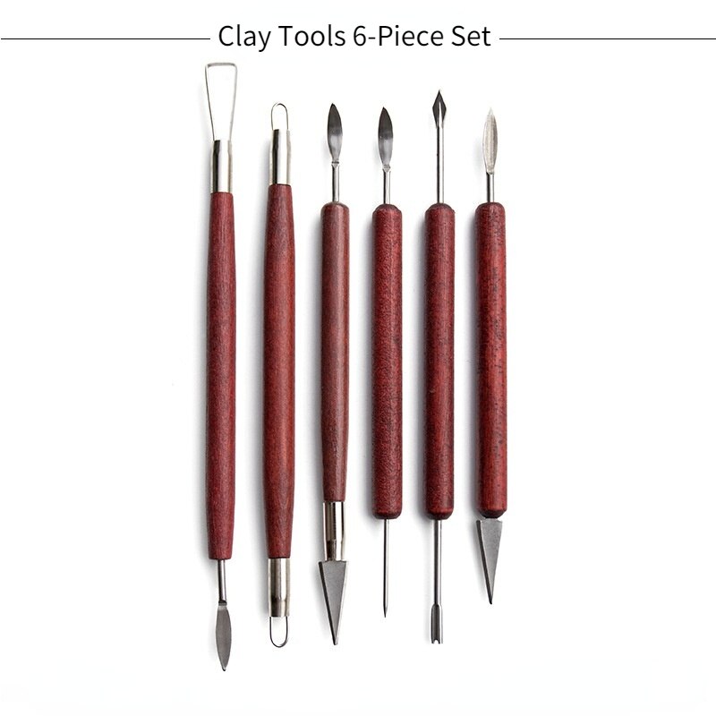 6-Piece Mahogany Clay Tools Advanced Sculpture Car... – Vicedeal