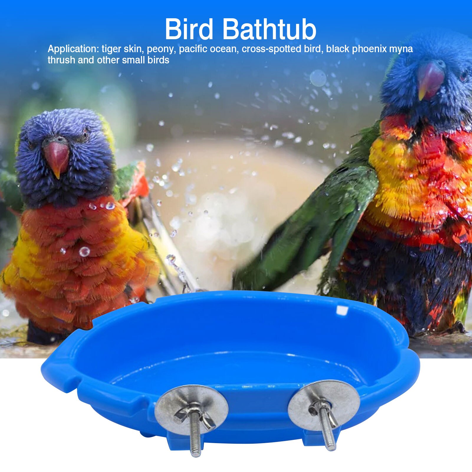 2 In 1 Bird Baths Tub Bowl Basin Parrot Cage Hangi... – Grandado