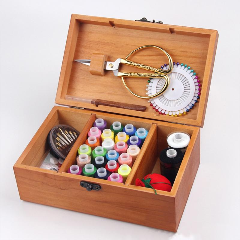 Multifunction Wood Box Sewing Kit Treasure Box Nee... – Vicedeal