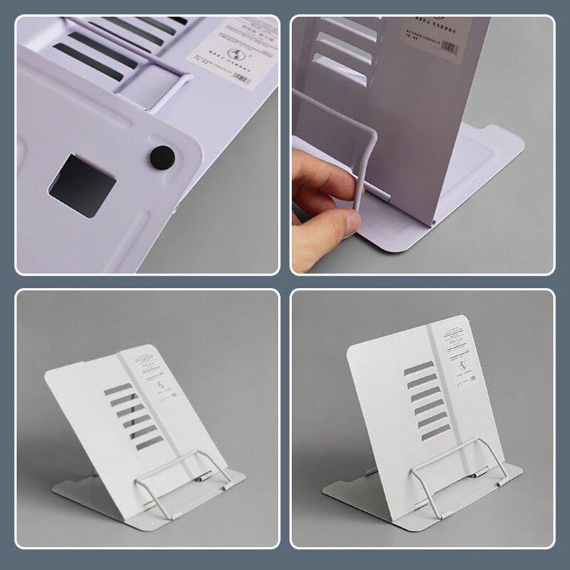 Adjustable Metal Reading Book Holder Bookend Suppo... – Grandado