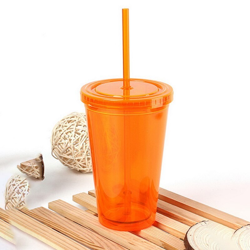 500ml Travel Mug With Straw Reusable Smoothie Plas... – Vicedeal