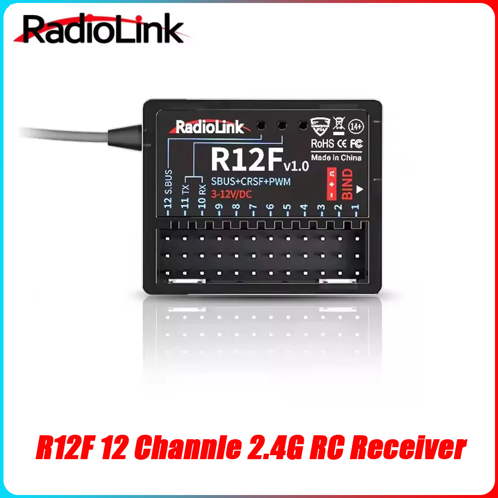 Radiolink R12F 12-Channel 2.4G RC Receiver with Vo... – Grandado