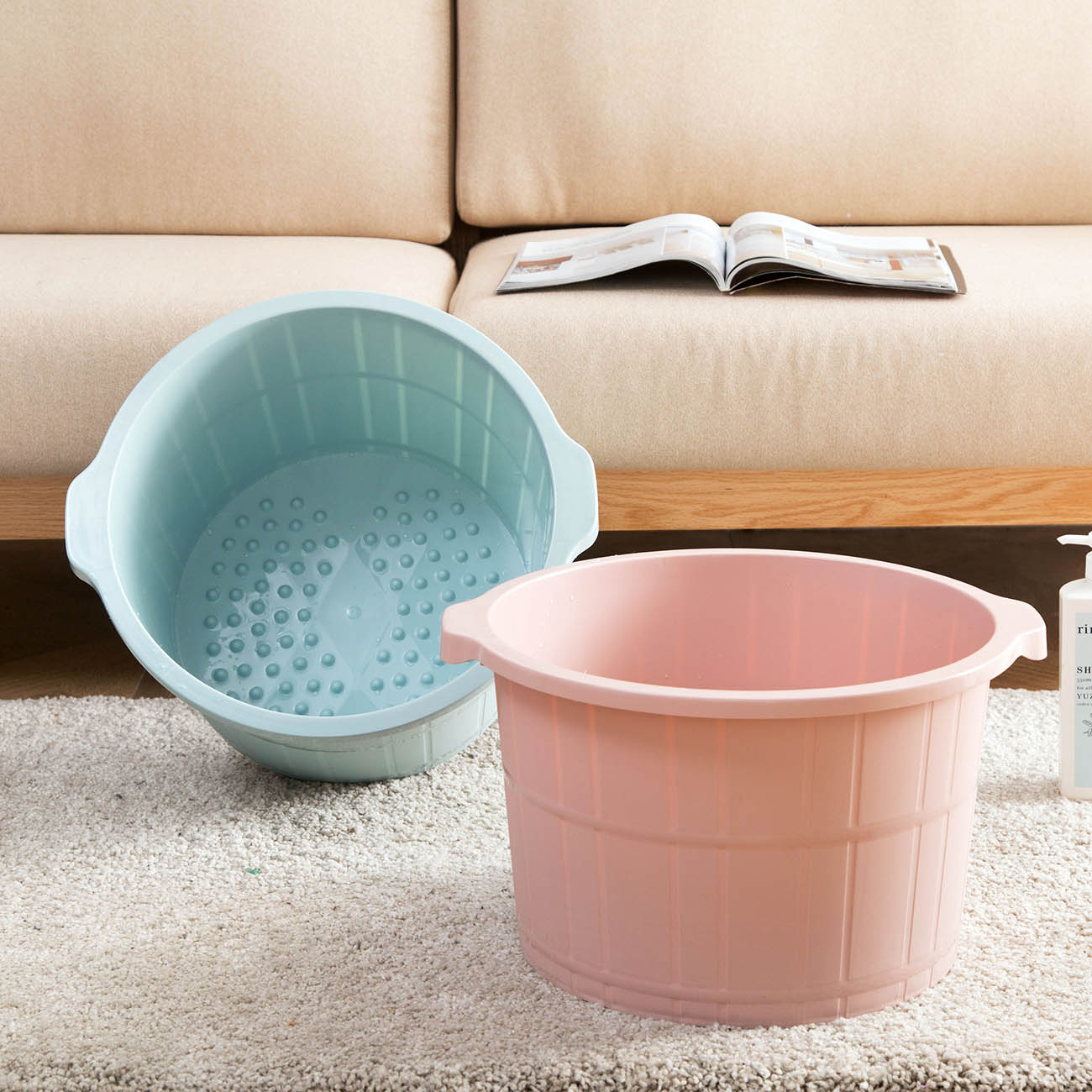 OTHERHOUSE Plastic Bucket Foot Tub Bath Bucket Bat... – Grandado