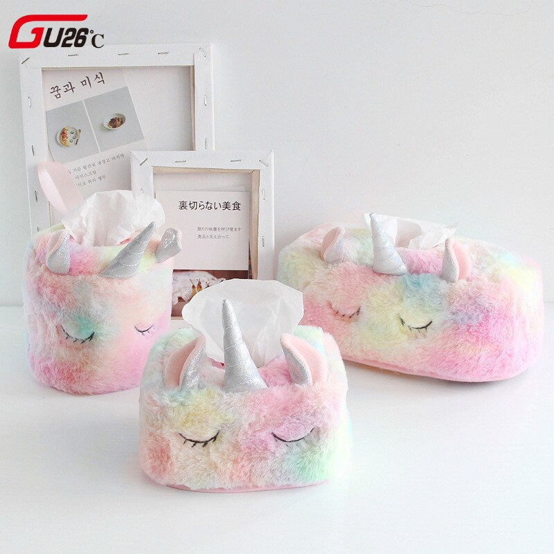 1 PC Cute Unicorn Tissue Box Plush Tissue Storage ... – Grandado