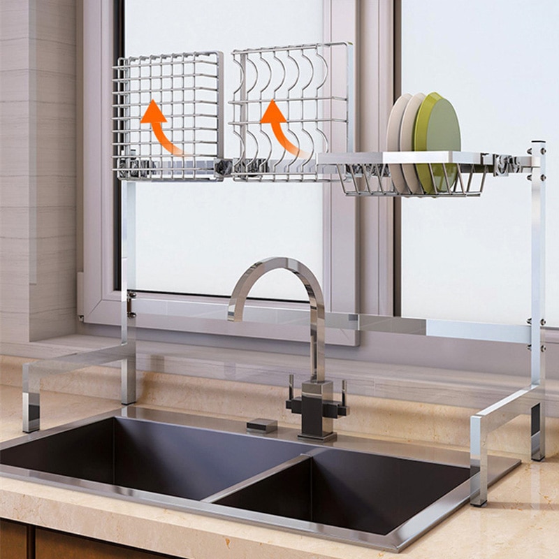 Kitchen Stainless Steel Organizer Kitchen Plate Di... – Vicedeal