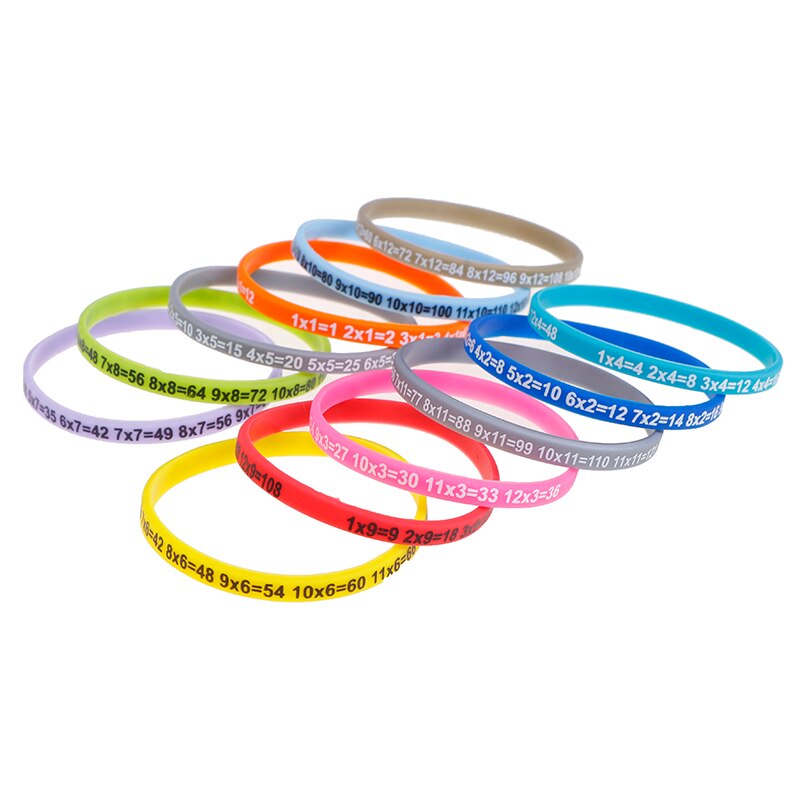 12Pcs/Set Multiplication Tables Silicone Bracelet ... – Grandado