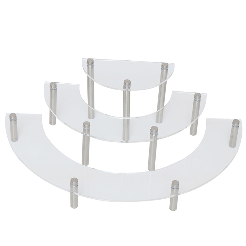 3-Tier Clear Acrylic Semicircle Round Cupcake Dess... – Grandado