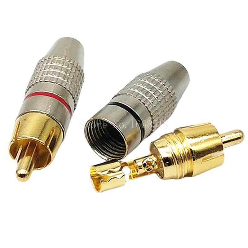 RCA Male Connector Non Solder plug Adapter for Aud... – Grandado