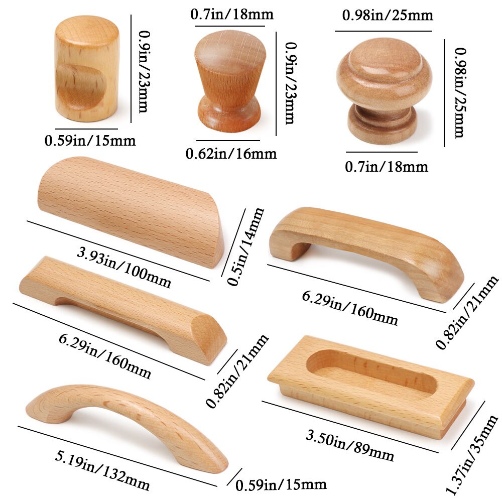 1PC Furniture Hardware Nature Color Wooden Cabinet... – Grandado