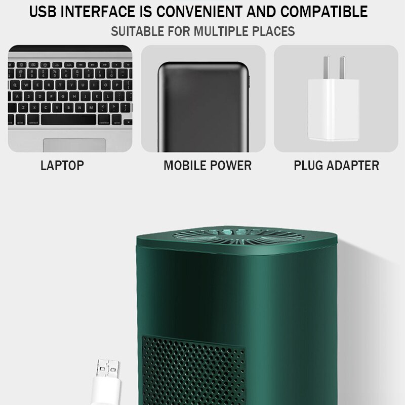 Draagbare Usb Luchtreiniger Met True Hepa Filters ... – Vicedeal