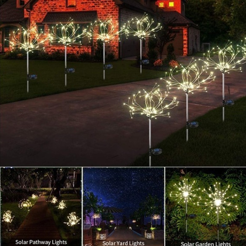 Solar lawn smoke lantern dandelion copper wire lam... – Grandado