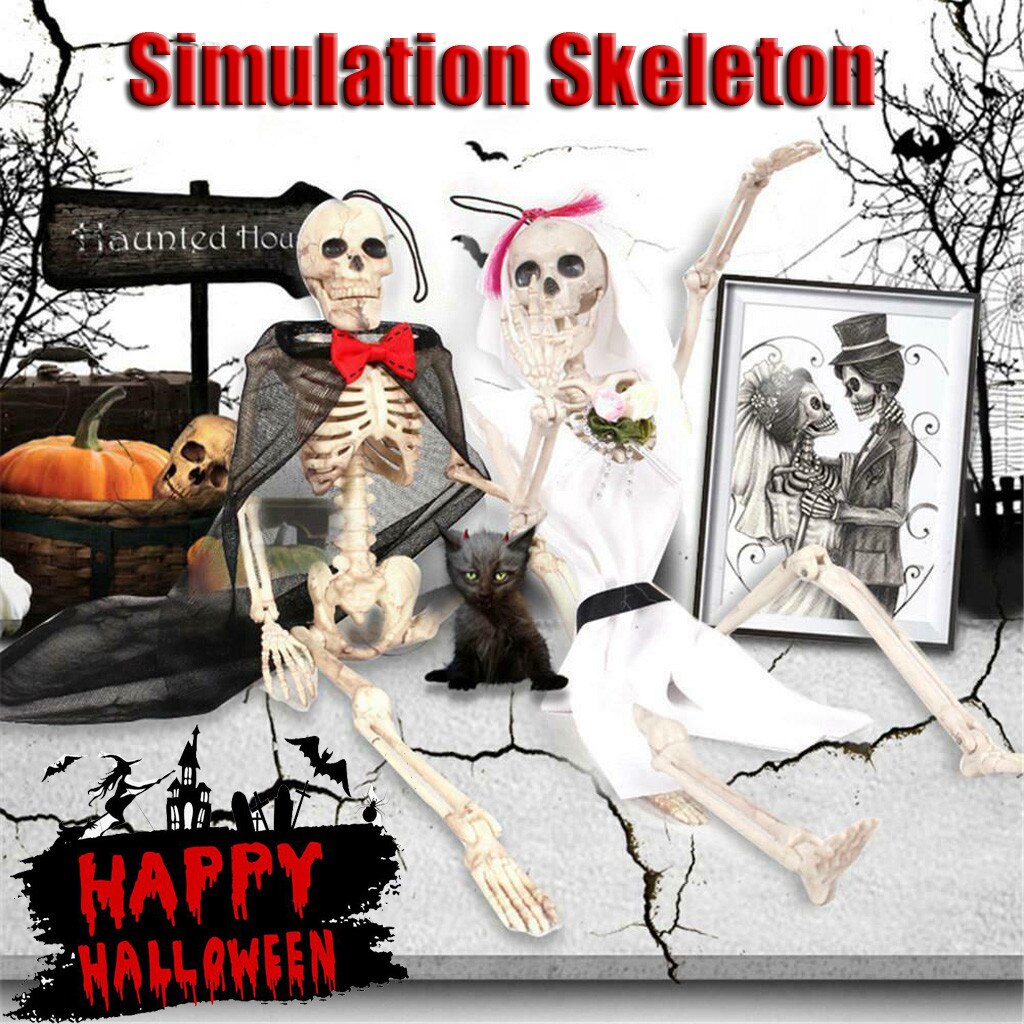 Halloween Poseable Full Life Size Skeleton Party P... – Grandado