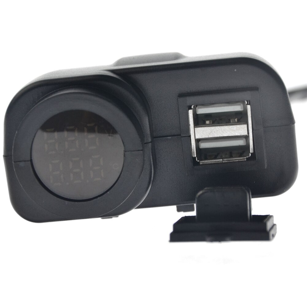 Led 12v motorfiets usb-lader 2.1a+2.1a met digital... – Vicedeal