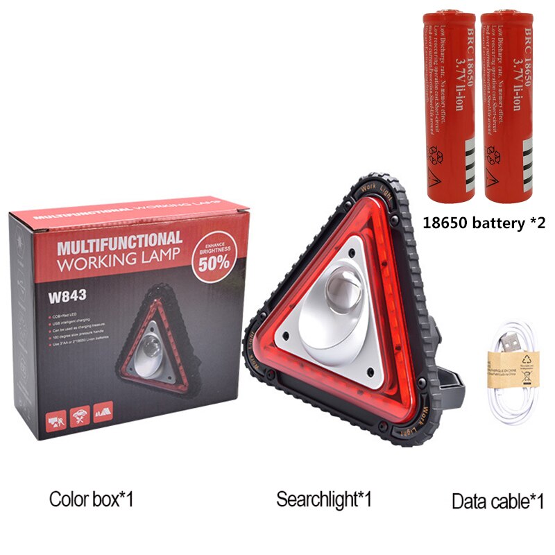 COB Glare Floodlight USB Charging Car Triangle War... – Grandado