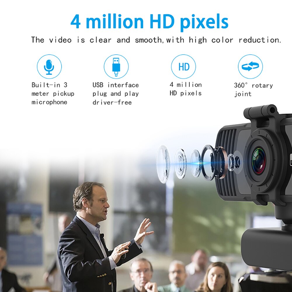 TISHRIC 2K Pc-c6 Webcam 1080P Usb Camera Web Camer... – Grandado