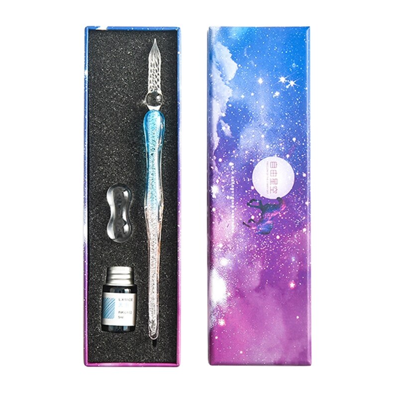 Crystal Starry Sky Glass Ink Pen Glass Dip Pen For... – Grandado