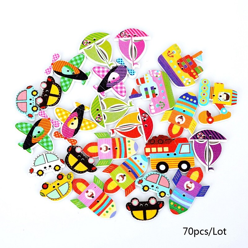 50-70 pcs Aircraft/Boat/Rocket/Car Pattern Wooden ... – Grandado