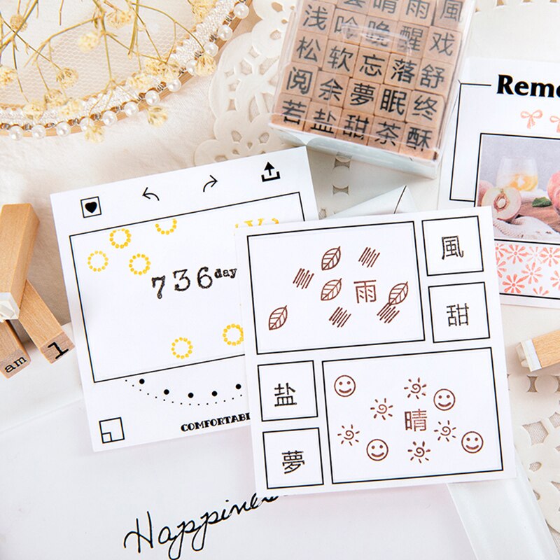 Vintage digital symbol combination mini stamp DIY ... – Grandado