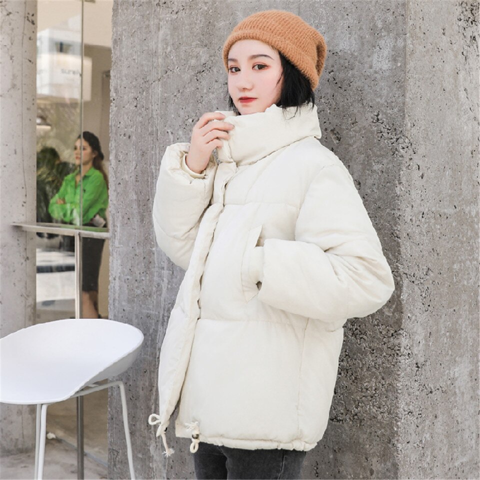 Solid Pocket Cotton Loose Warm Long Parka Jacket W... – Grandado