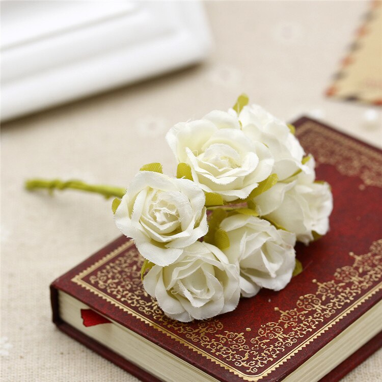 6Pcs Mini Tea Bud Roses Artificial Flower Bouquet ... – Grandado