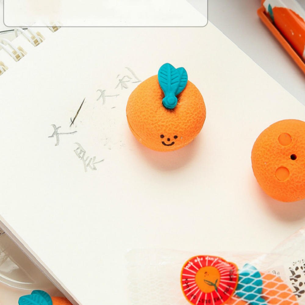 Mini Cute Orange Eraser Fruit Eraser School Suppli... – Grandado