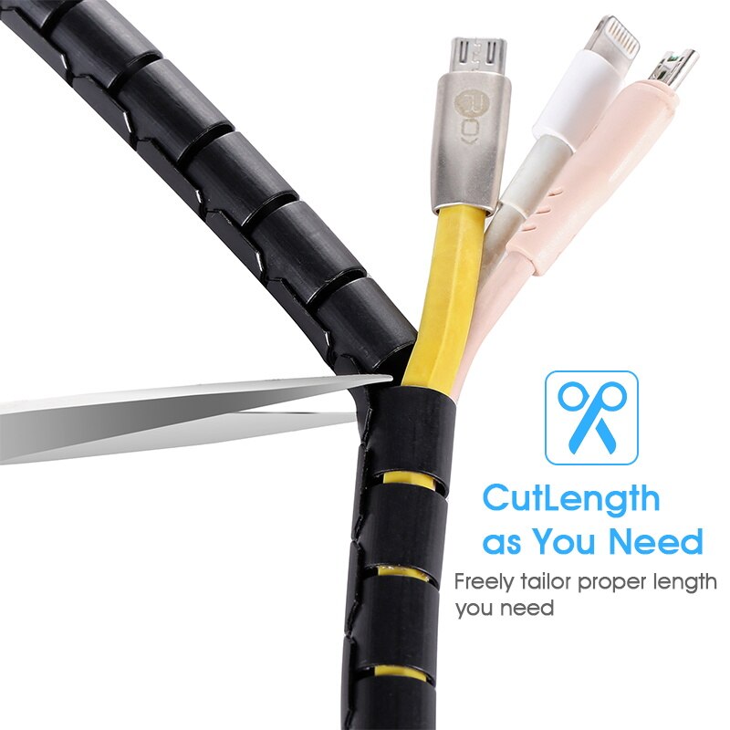 16/10/8 mm flexibla spiralkabel trådskydd kabelorg... – Grandado