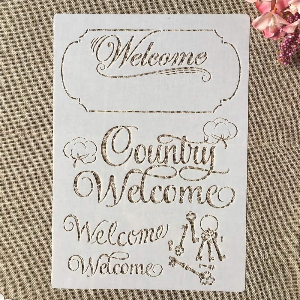 A4 29cm Keys Welcome Label DIY Layering Stencils W... – Grandado