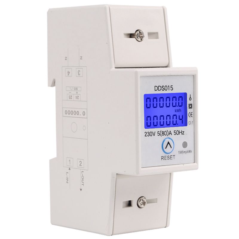 Din Rail Single Phase Wattmeter Power Consumption ... – Vicedeal
