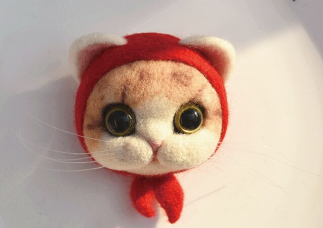 Cute meow man cartoon animal set wool needlepoint ... – Vicedeal