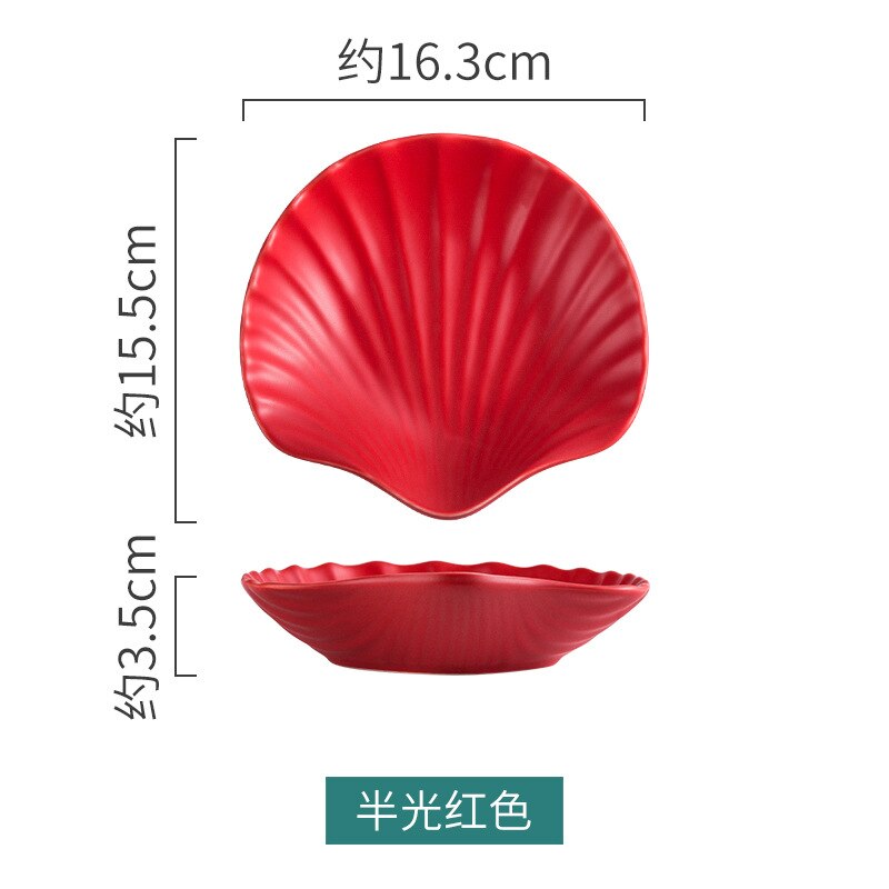 Cute dessert plate set colorful shell shaped ceram... – Grandado