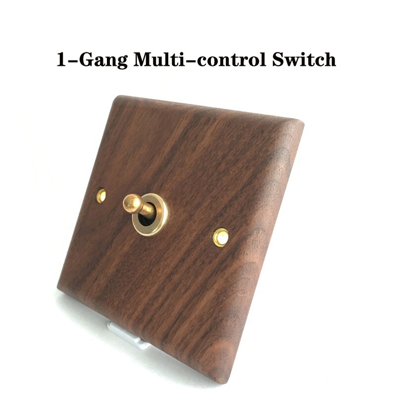 Black Walnut Panel Brass Lever Toggle Switch Solid... – Vicedeal