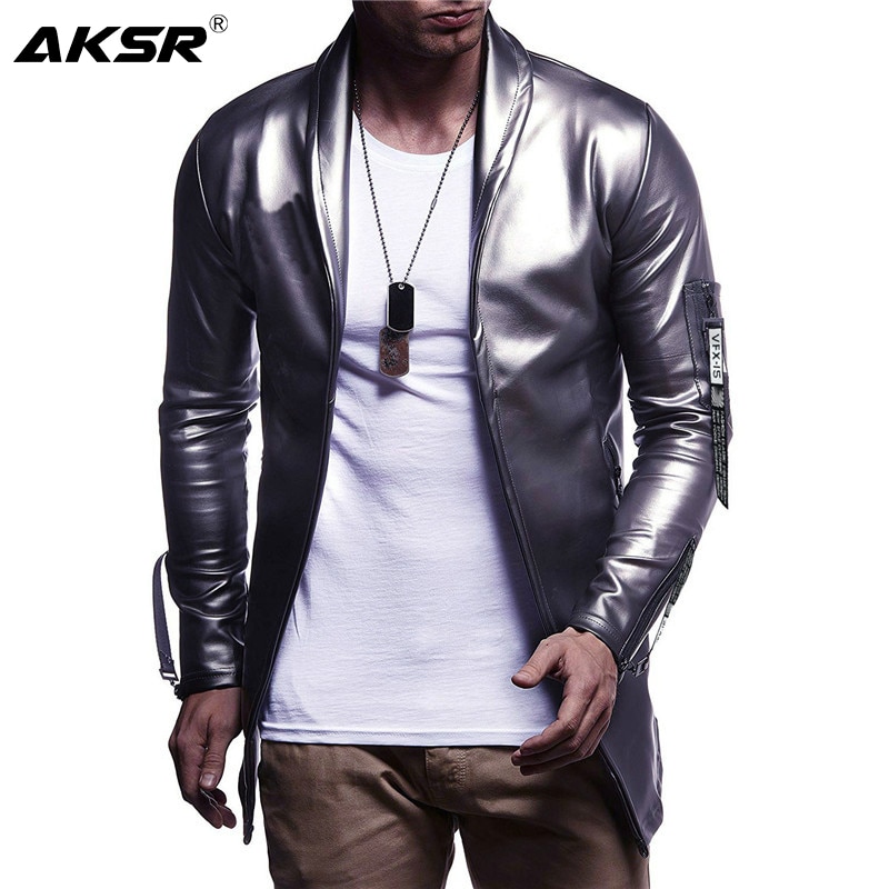 AKSR Männer der Leder Jacke Mantel Casual Jacke La... – Grandado