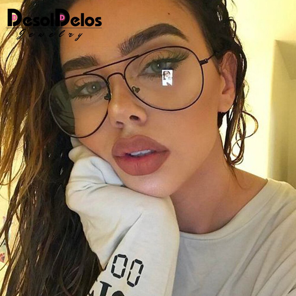 Clear Glasses Retro Eyeglasses Metal Gold Myopia E... – Vicedeal