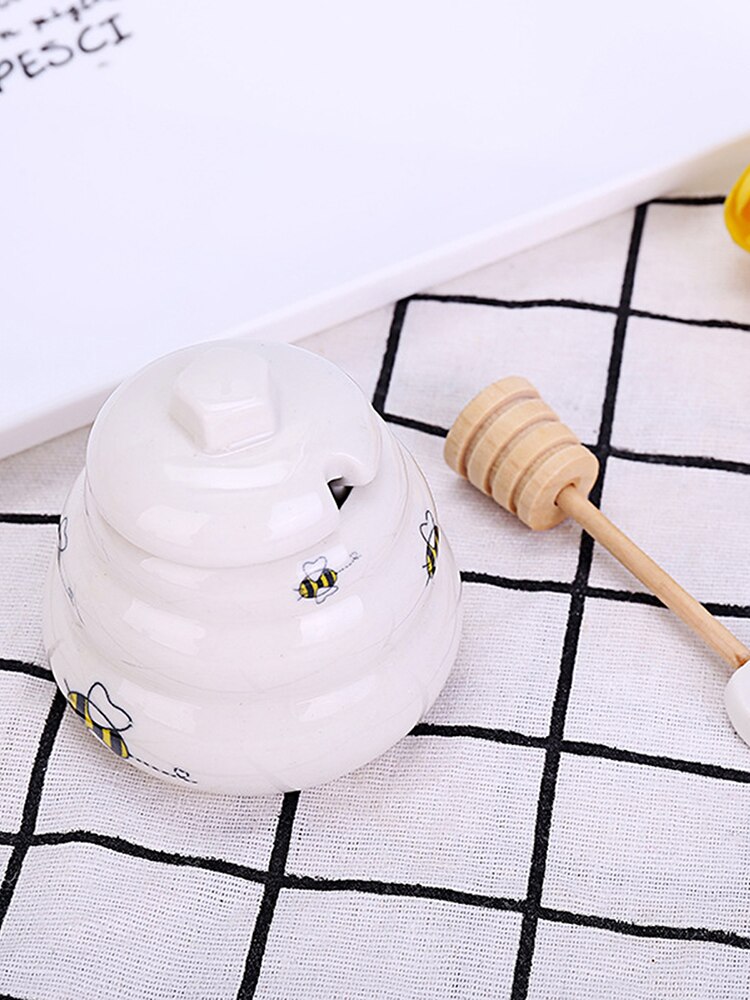 Mini Ceramic Honey Pot Set With Honey Dipper MEANT... – Grandado