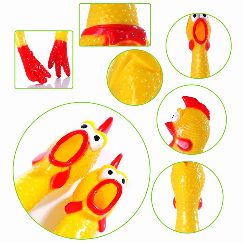 17cm Funny Squeeze Sound Rubber Chicken Operated P... – Vicedeal