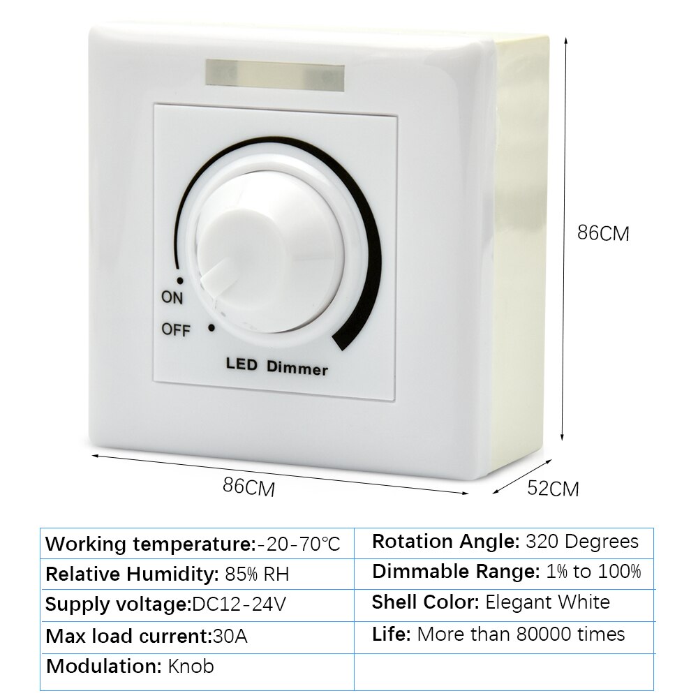 DC12V-24V 30A LED Dimmer Adjustable Switch Brightn... – Vicedeal