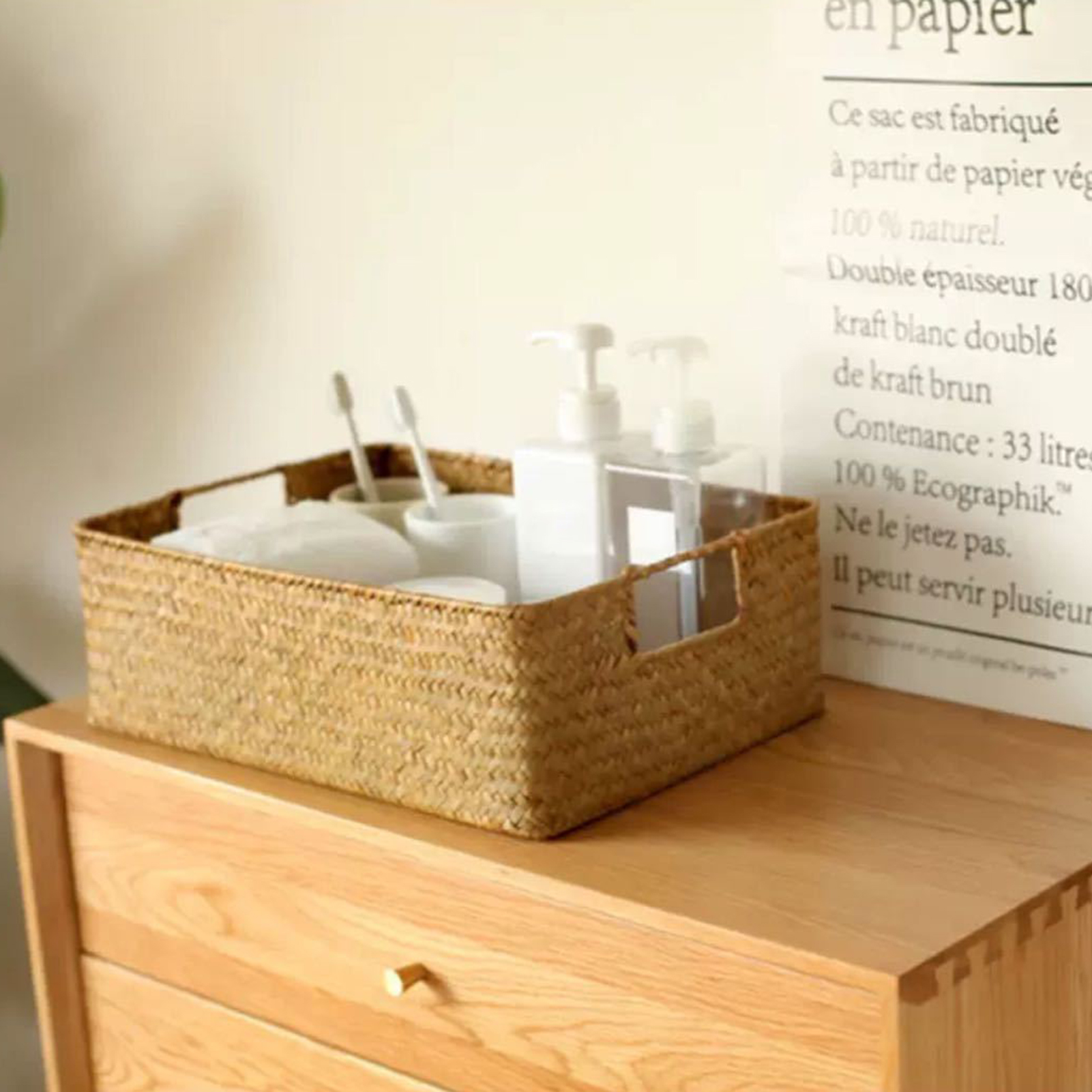 Hand Woven Storage Basket Clothing Storage Box Rec... – Grandado