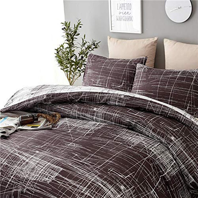 3-Piece Duvet Cover Double Bed Coffee Color Beddin... – Grandado