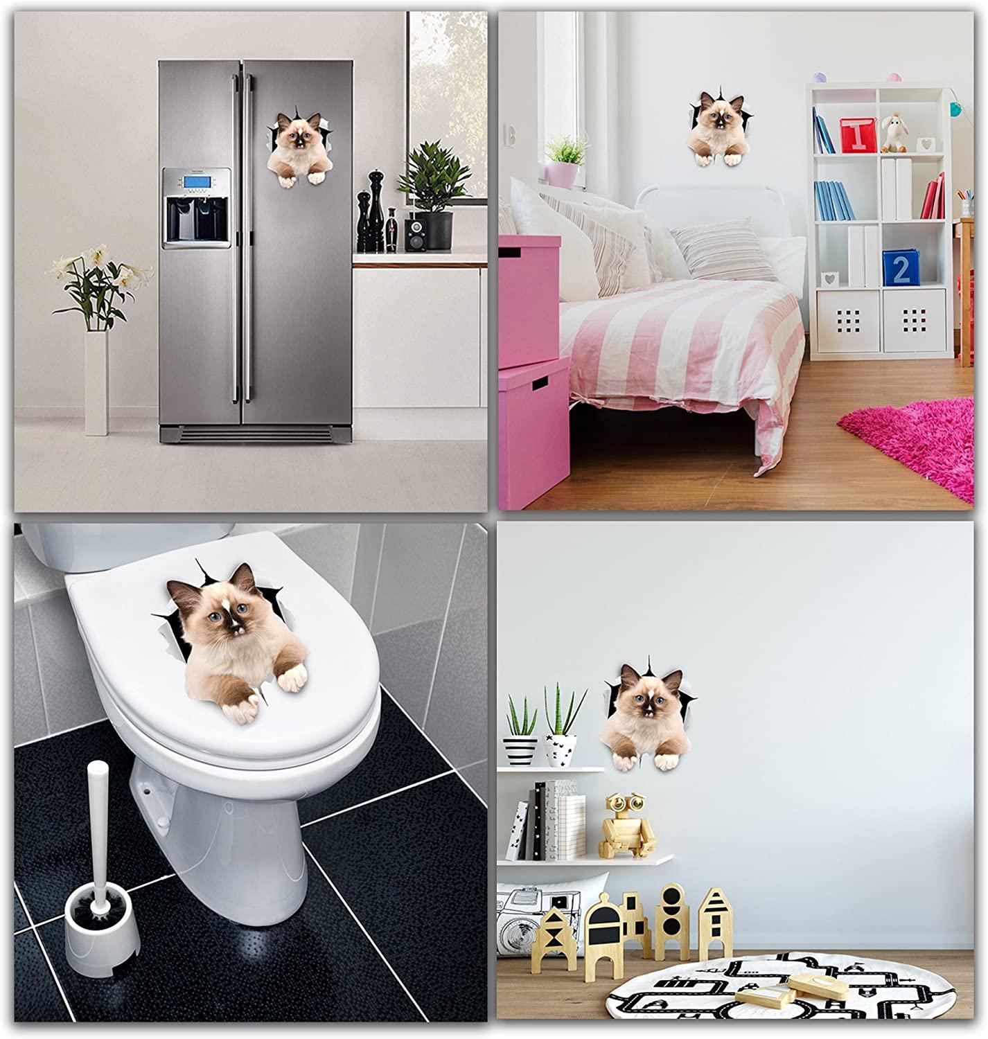 Three Ratels 3D Cat Stickers Brown & White Ragdoll... – Grandado