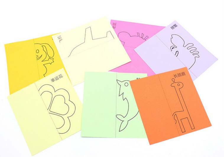 48pcs/set Origami Color Paper Folding And Cutting ... – Grandado