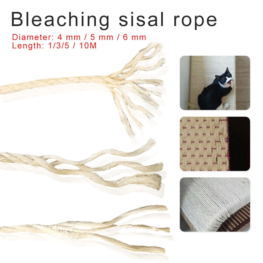 1/3/5/10M Lengh Chair Sisal Rope For Cat Tree Cat ... – Grandado