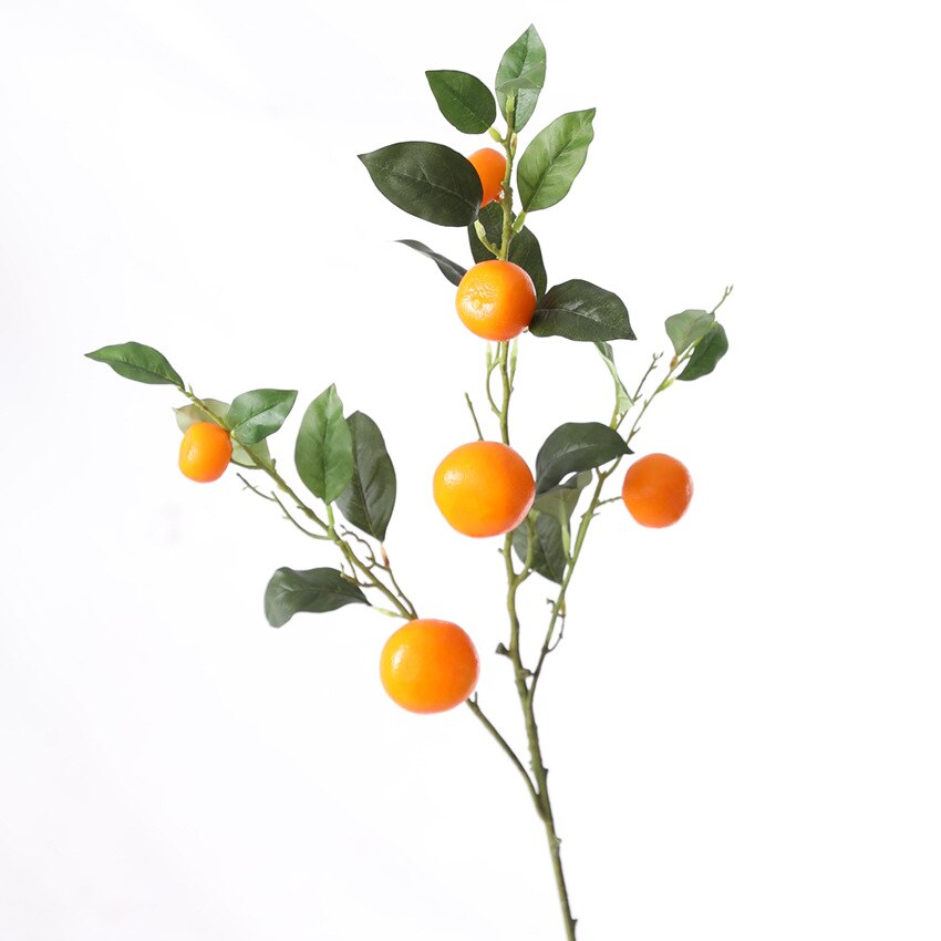 Vivid Orange Tak Met Bladeren Kunstmatige Fruit Fl... – Grandado