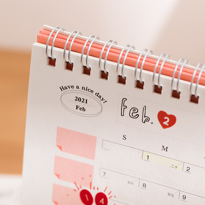 Kawaii Leuke Effen Kleur Kalender Coil Kalenders S... – Grandado