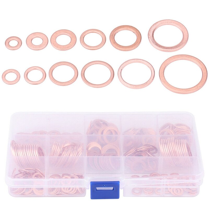 280Pcs Assorted Solid Copper Crush Washers Seal Fl... – Grandado