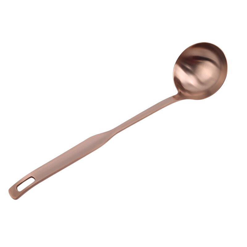 Stainless Steel Gold Soup Long Handle Ladle&Slotte... – Vicedeal