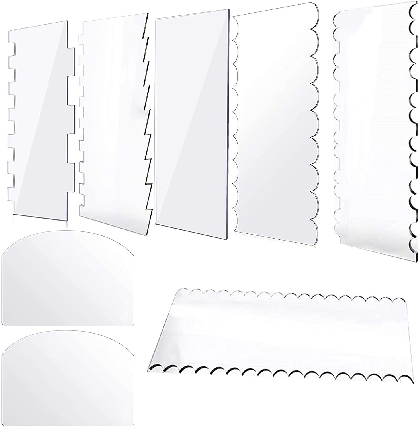 8Pcs Transparent Clear Acrylic Cake Scraper Set De... – Vicedeal