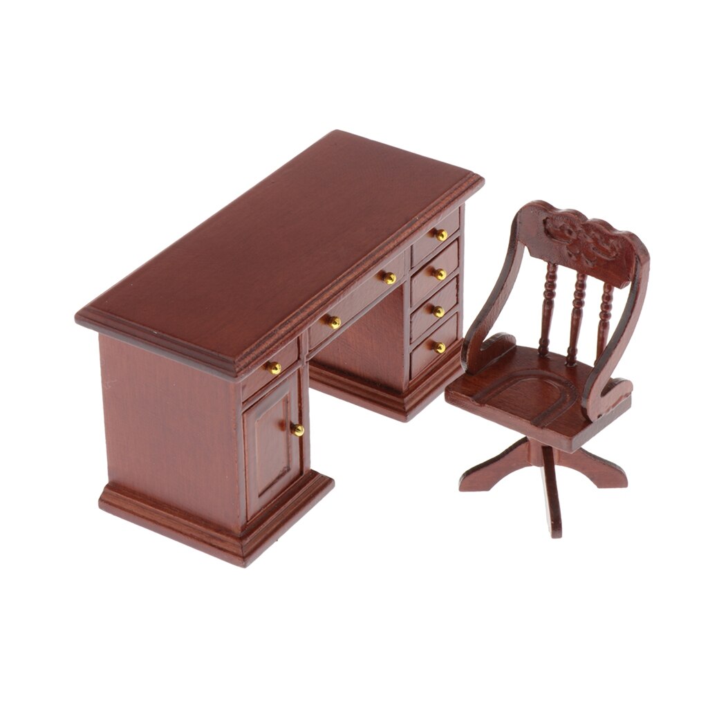 Miniature Dollhouse Computer Desk Chair Set for 1/... – Grandado