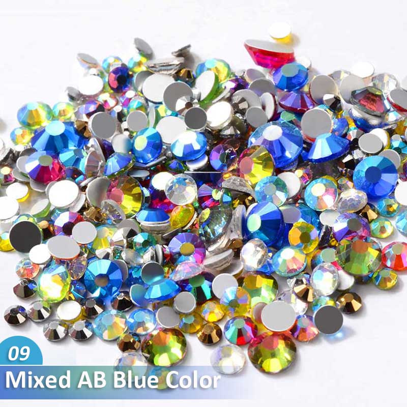 Mixed Size AB Colorful Crystal Nail Art Rhinestone... – Vicedeal