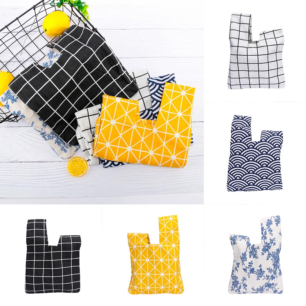 Japanese Style Simple Knot Wrist Bag Handbag Grid ... – Grandado